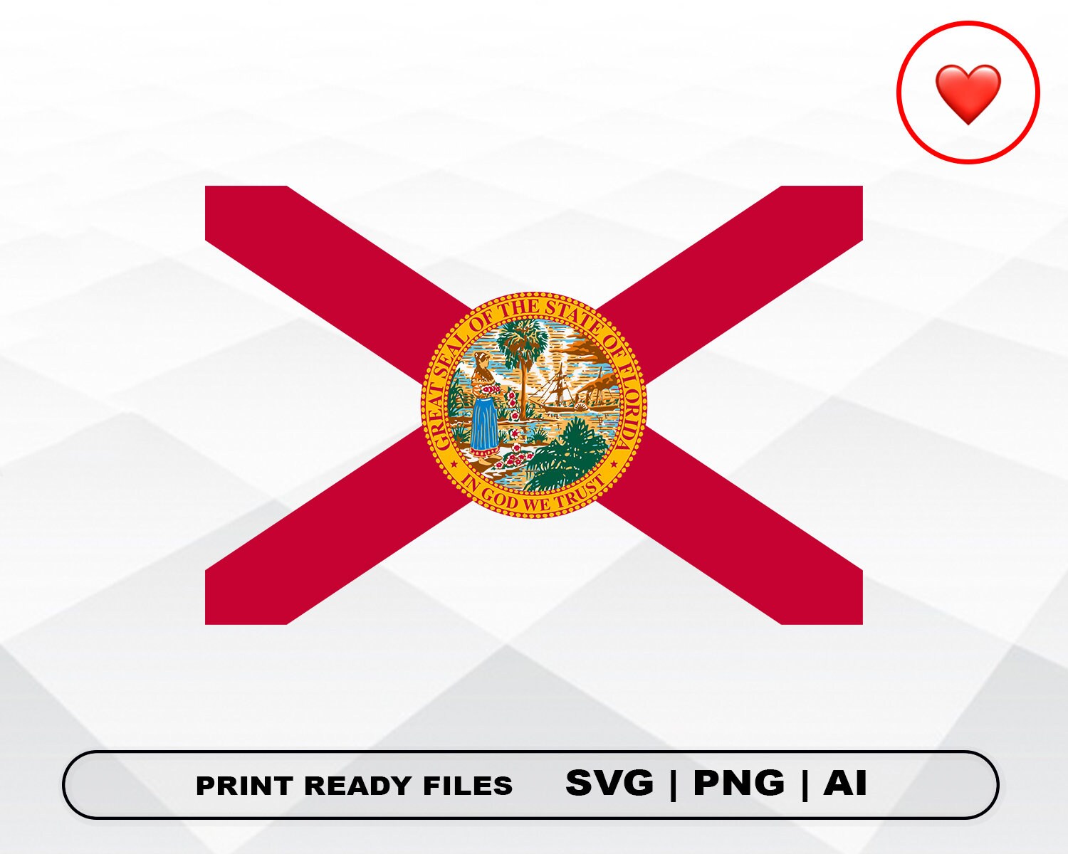 Florida Flag Svg and PNG Files Clipart, Florida Flag Print Ai and SVG ...
