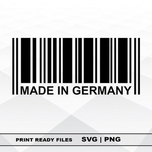 Made in Germany SVG and PNG Files Clipart, Barcode Germany Print SVG ...
