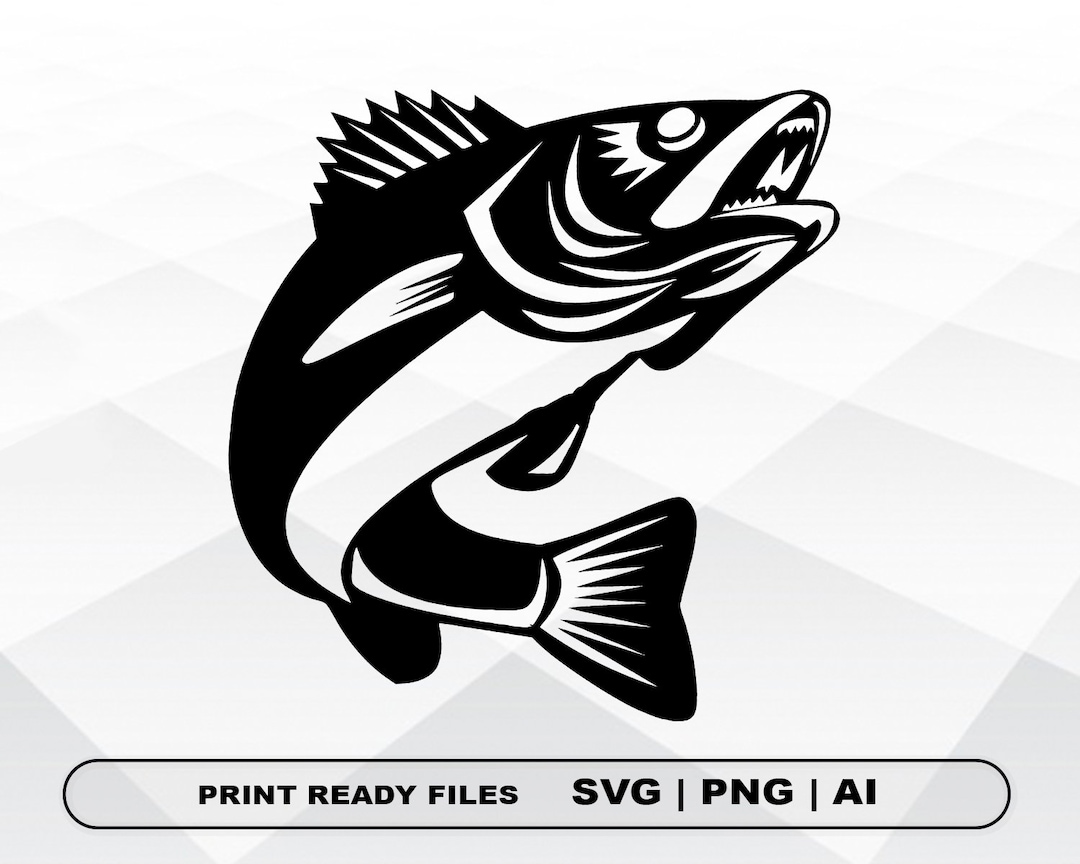 Walleye Fish SVG, Files Clipart, Print Ai and Svg Digital Download ...
