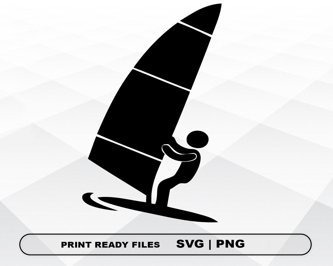 Windsurfing SVG and PNG Files Clipart, Windsurfing Print SVG, Digital ...