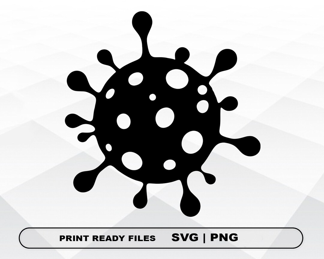 Virus SVG and PNG Files Clipart, Covid Virus Print SVG, Digital ...