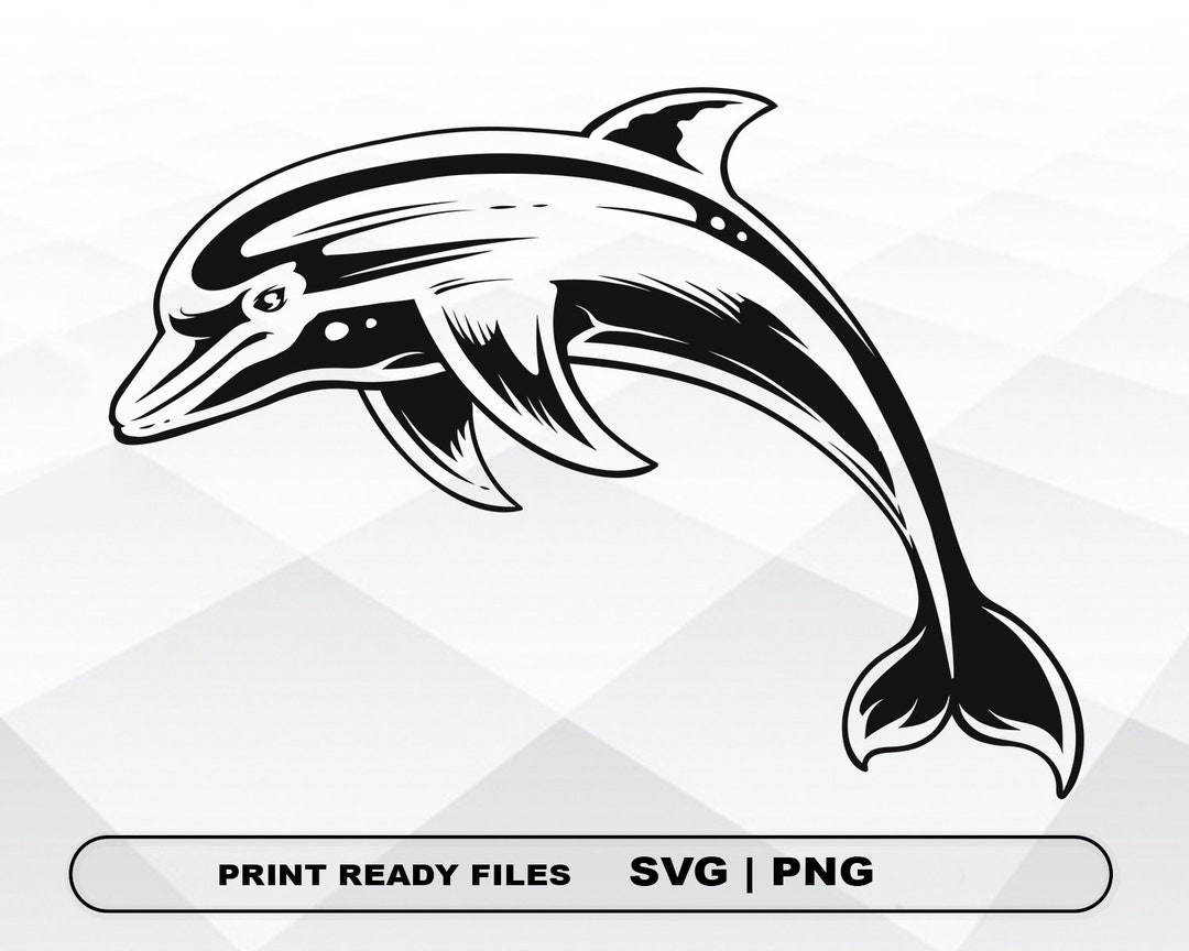 Dolphin SVG and PNG Files Clipart, Dolphin Print SVG, Digital Download ...