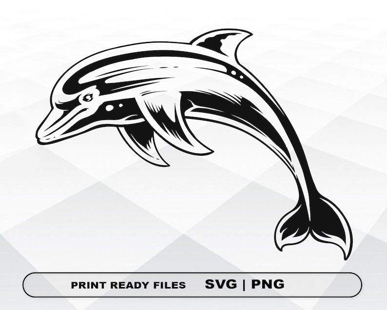 Dolphin SVG and PNG Files Clipart, Dolphin Print SVG, Digital Download ...