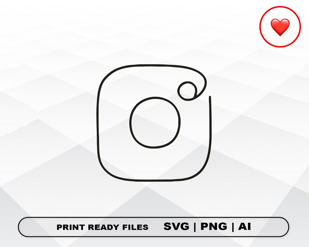 Instagram SVG and PNG Files , Instagram Line Print Ai and SVG Digital ...