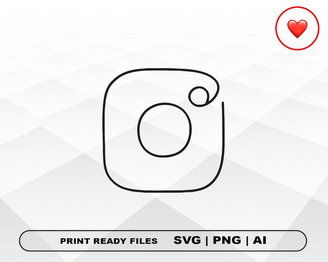Instagram SVG and PNG Files Instagram line Print Ai and SVG | Etsy
