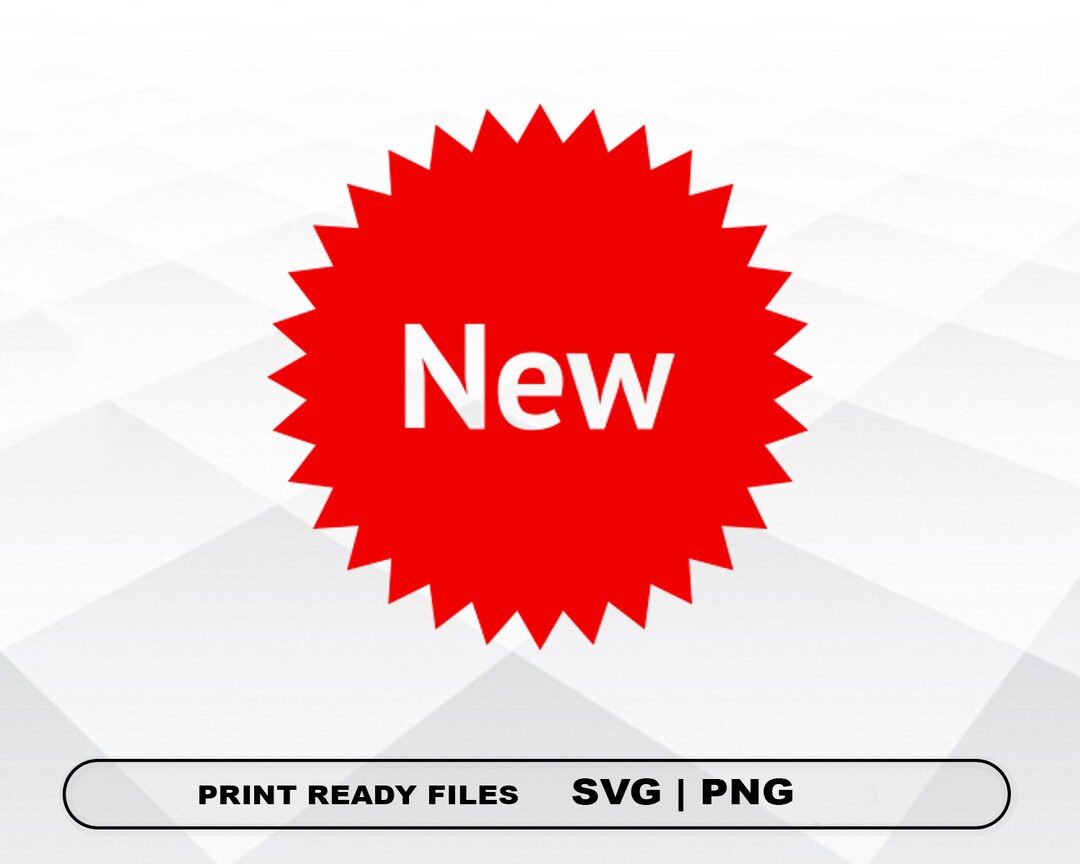 Label «new» SVG and PNG Files Clipart, «new» Label Print SVG, Digital ...