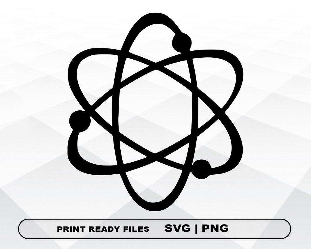 Atom Proton Neutron SVG and PNG Files Clipart, Atom Print SVG, Digital ...