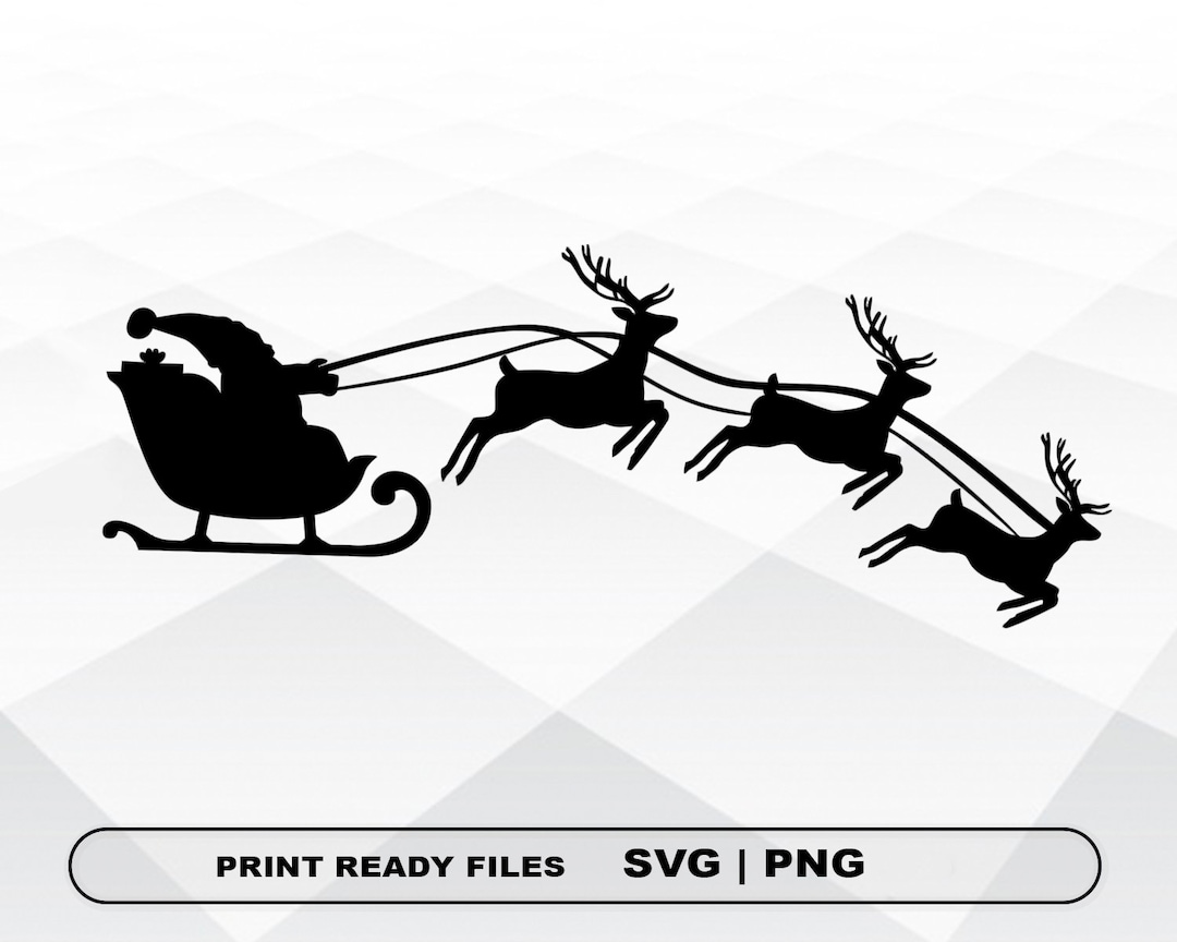 Santa Reindeer SVG and PNG Files Clipart, Santa Reindeer Print SVG ...