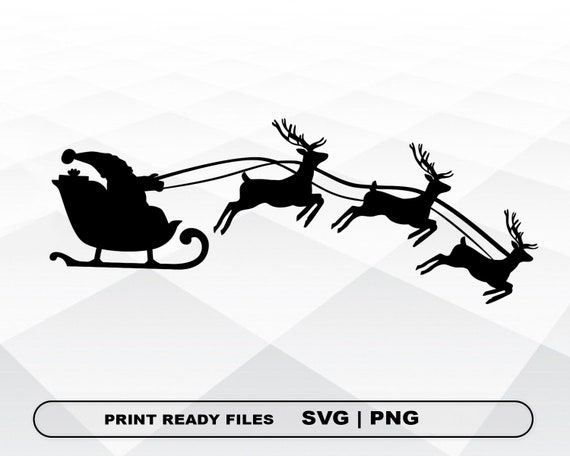 Santa Reindeer SVG and PNG Files Clipart Santa Reindeer Print - Etsy