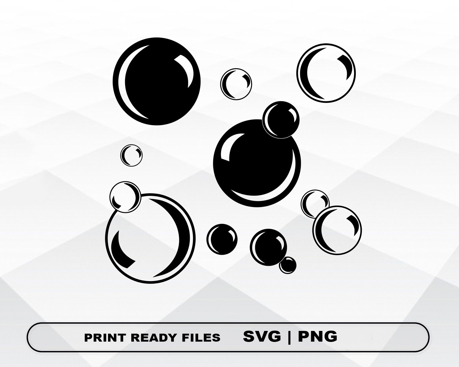 Bubbles SVG und PNG Dateien Clipart, Bubbles Print SVG, Digital ...
