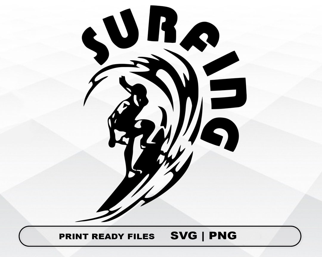 Surfing SVG and PNG Files Clipart, Surfing Print SVG, Digital Download ...