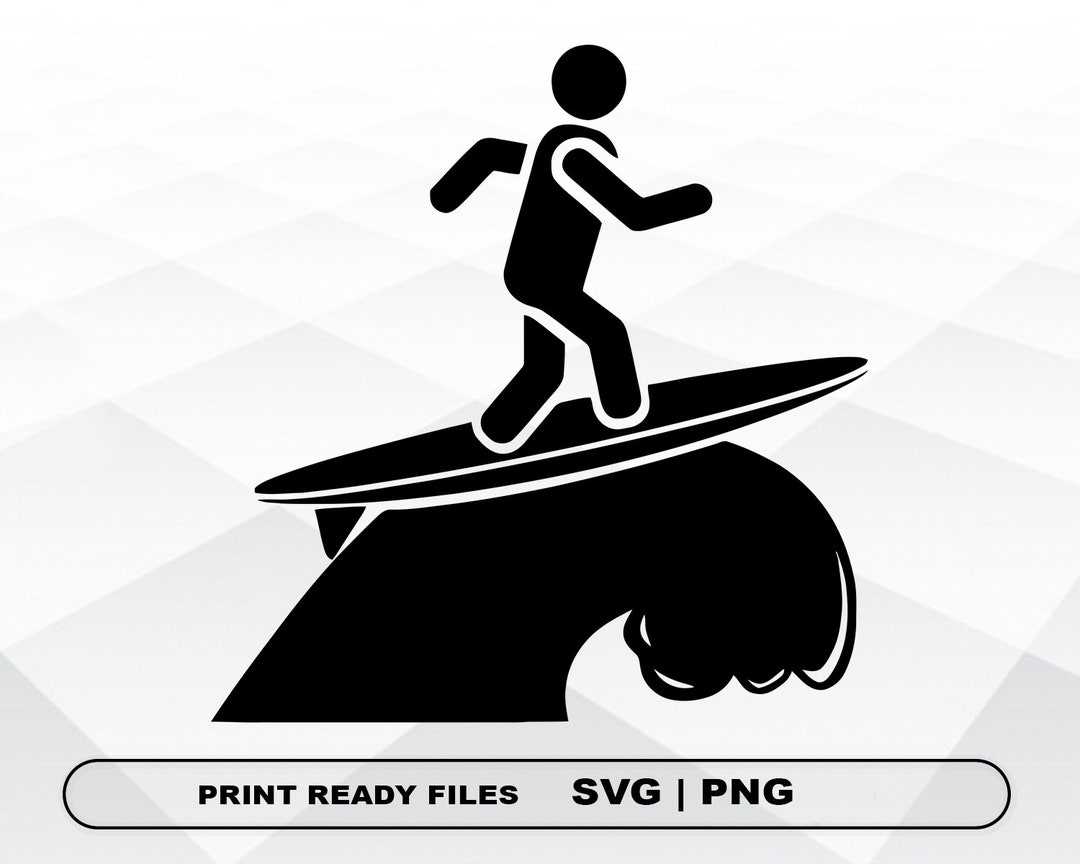 Surfing Surfer SVG and PNG Files Clipart, Surfing Print SVG, Digital ...