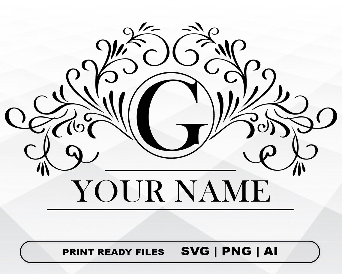 7 Monogram SVG, Monogram Frame SVG, Digital Frame, Monogram Png, Cricut ...