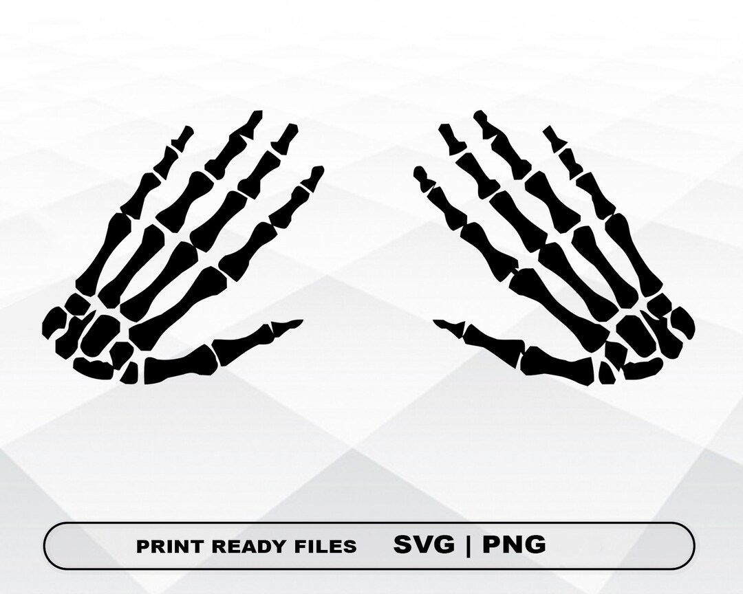 Skeleton Hands SVG and PNG Files Clipart, Skeleton Hands Print SVG ...