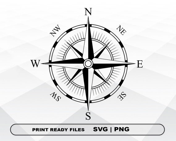 Wind Rose SVG and PNG Files Clipart Wind Rose Print SVG - Etsy