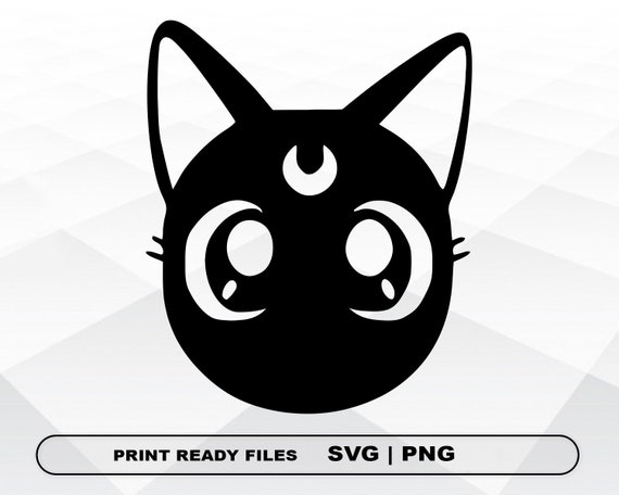 Cat Moon SVG and PNG Files Clipart Cat Print SVG Digital - Etsy