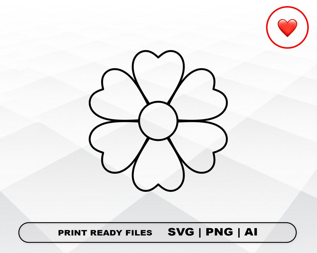 Flower SVG and PNG Files Clipart, Flower Print Ai and SVG Digital ...