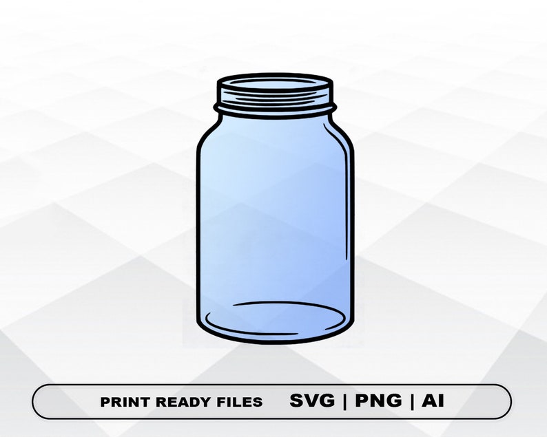 Glass Jar SVG Empty Jar Files Clipart Print Ai and Svg - Etsy