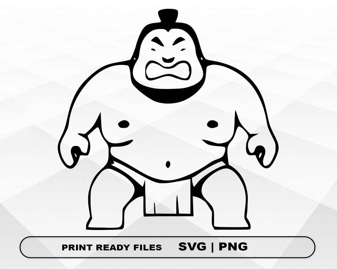 Sumo Wrestler SVG and PNG Files Clipart, Sumo Print SVG, Digital ...