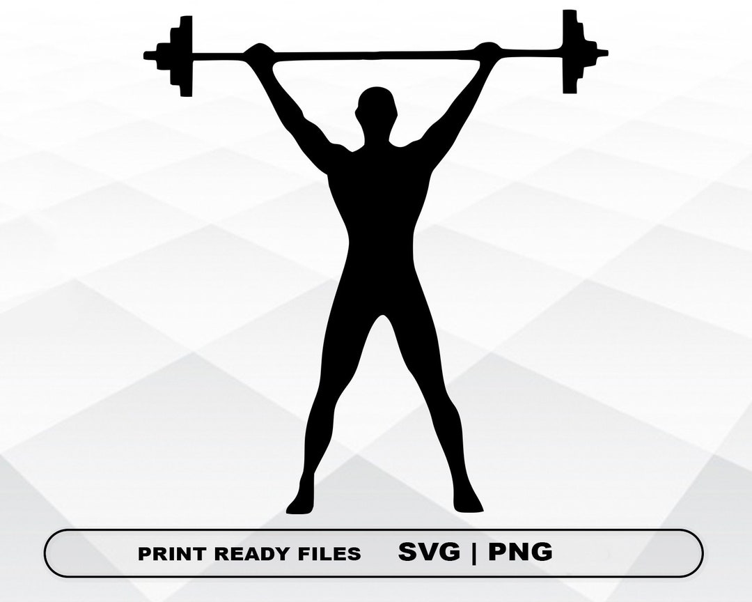 Weightlifter SVG and PNG Files Clipart, Sportsman Print SVG, Digital ...