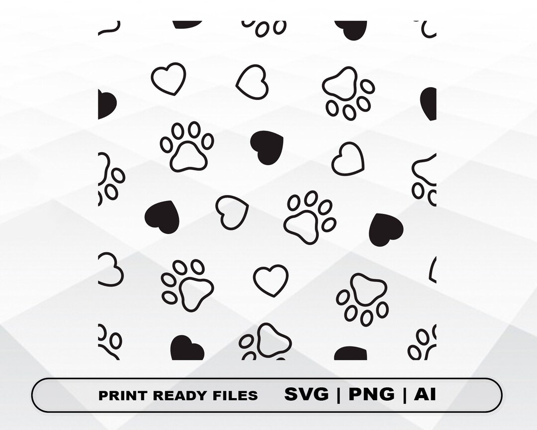 Dog Pet Paws Pattern Svg Png Print SVG Animal Print Ai Pet Paws Print ...