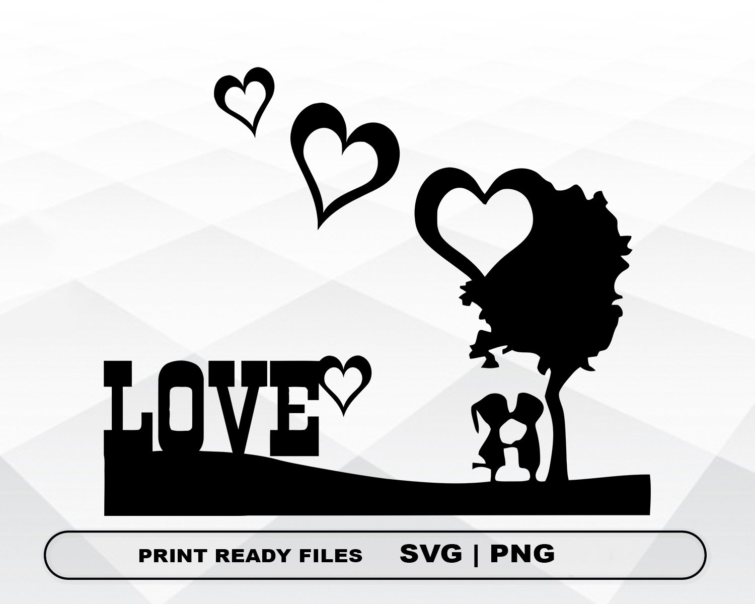 Love SVG and PNG Files Clipart, Girl and Boy Print SVG, Digital ...
