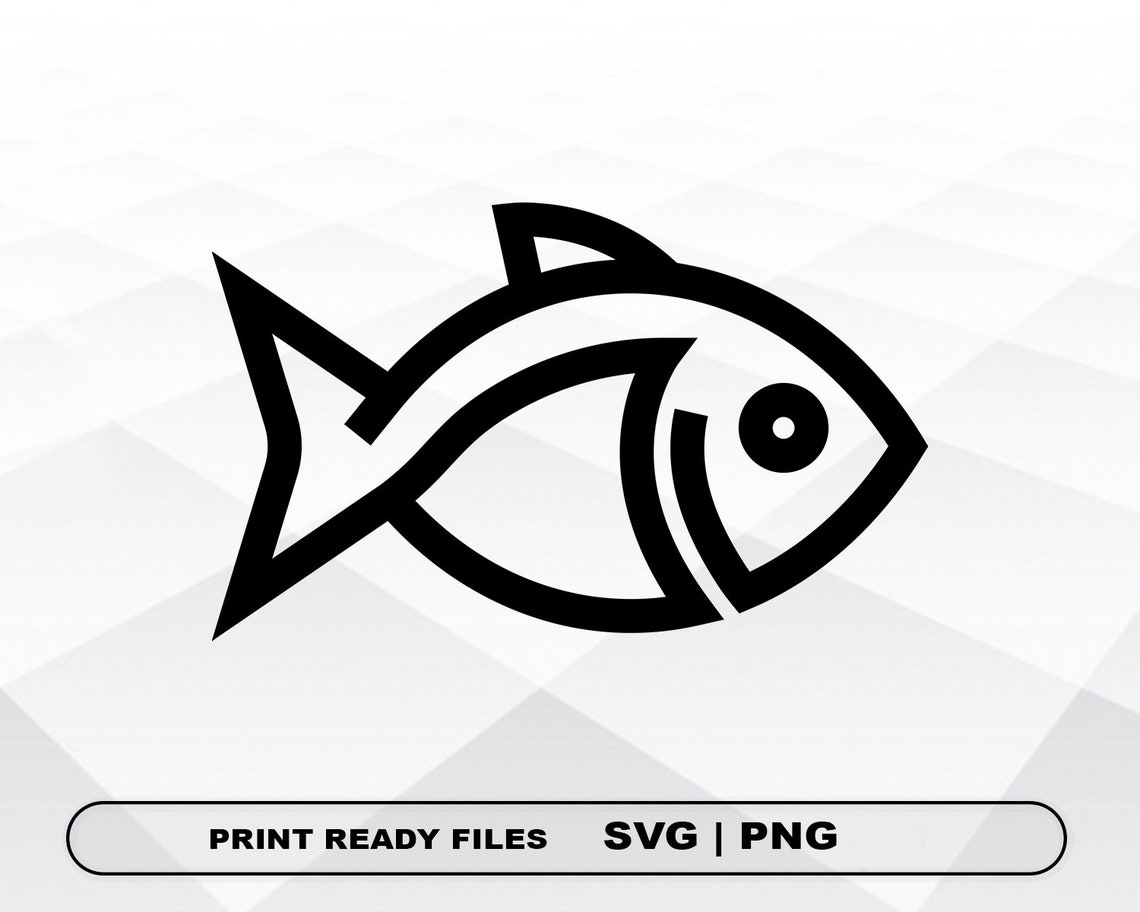 Fish Icon SVG and PNG Files Clipart Fish Icon Print SVG - Etsy