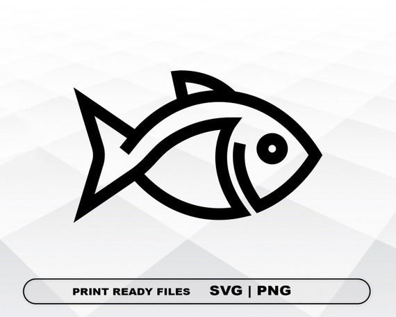 Fish Icon SVG and PNG Files Clipart Fish Icon Print SVG - Etsy