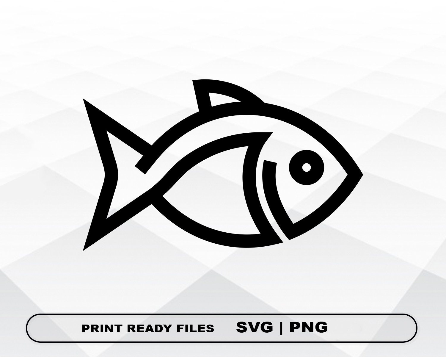 Fish Icon SVG and PNG Files Clipart Fish Icon Print SVG - Etsy