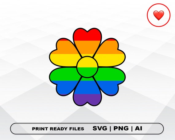 Flower LGBT Rainbow SVG Ai PNG Bisexual Transexual Gay | Etsy