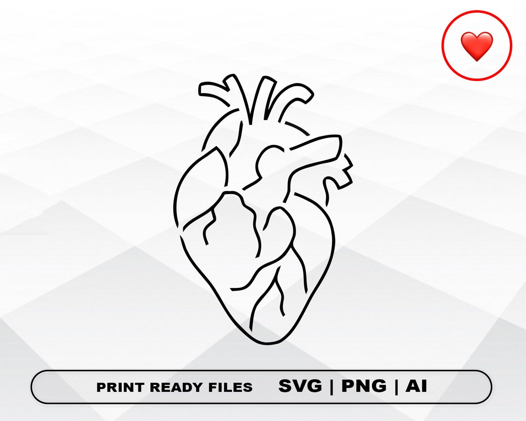 Heart SVG and PNG Files Clipart, Heart Print Ai and SVG Digital ...
