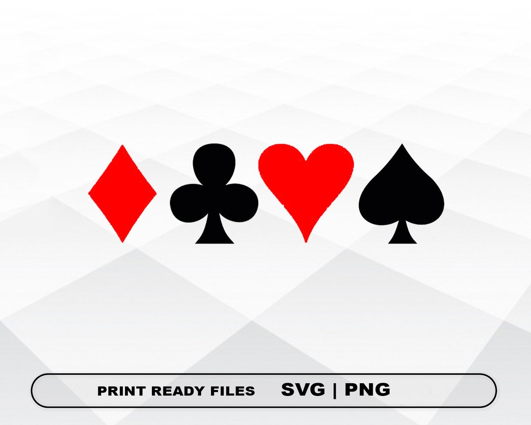 Playing Cards SVG and PNG Files Clipart, Playing Cards Print SVG ...