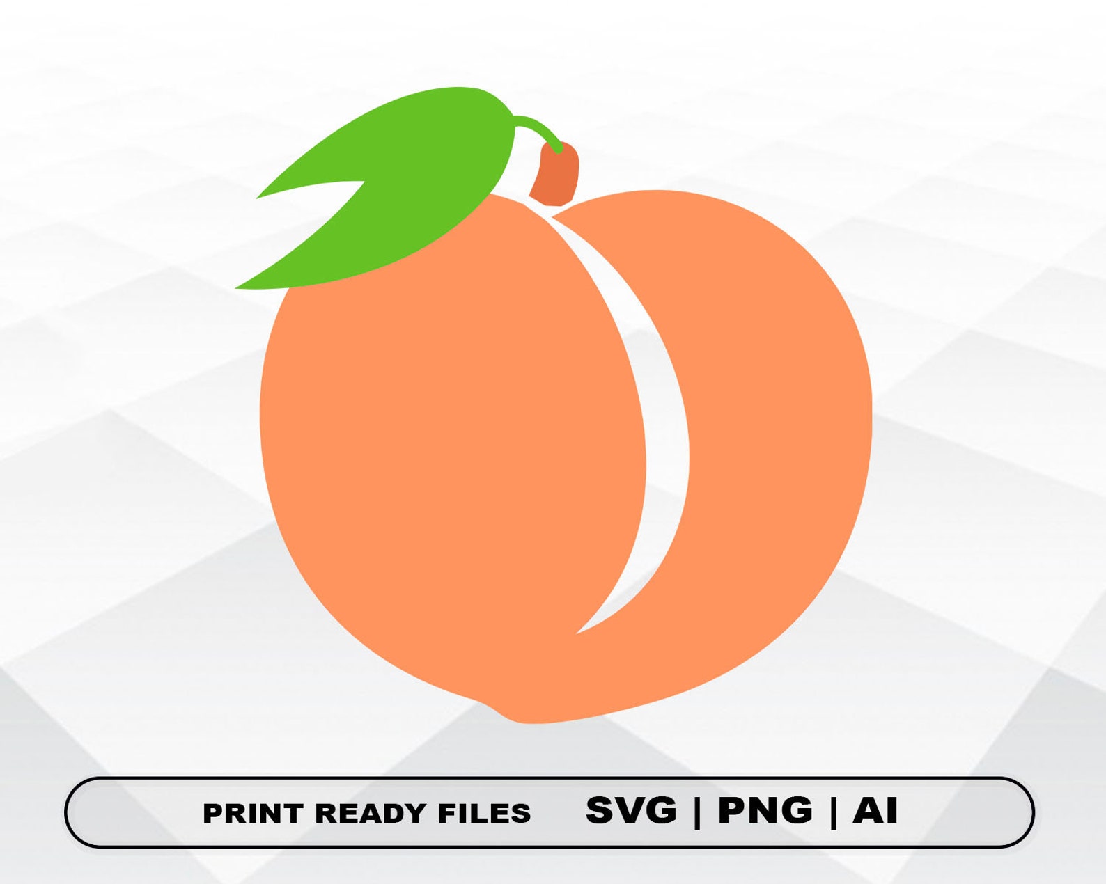 Peach SVG Files Clipart Print Ai and Svg Digital Download | Etsy