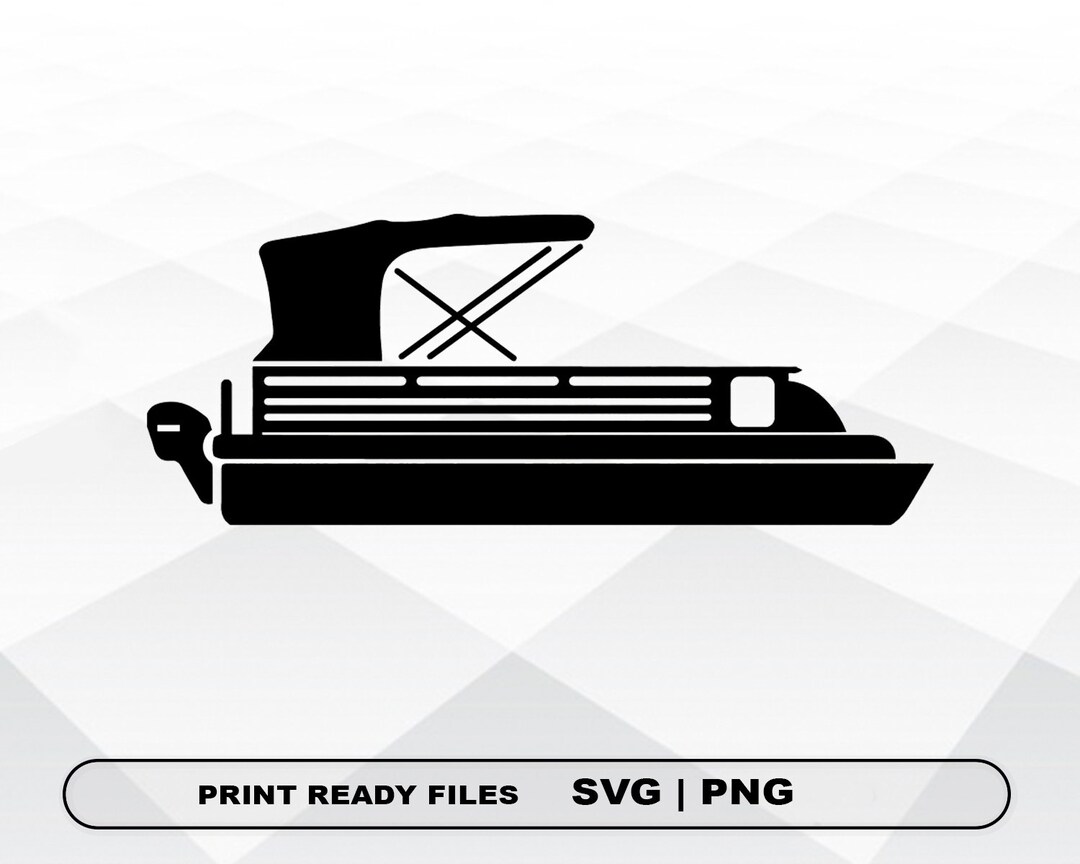 Pontoon SVG and PNG Files Clipart, Pontoon Boat Print SVG, Digital ...