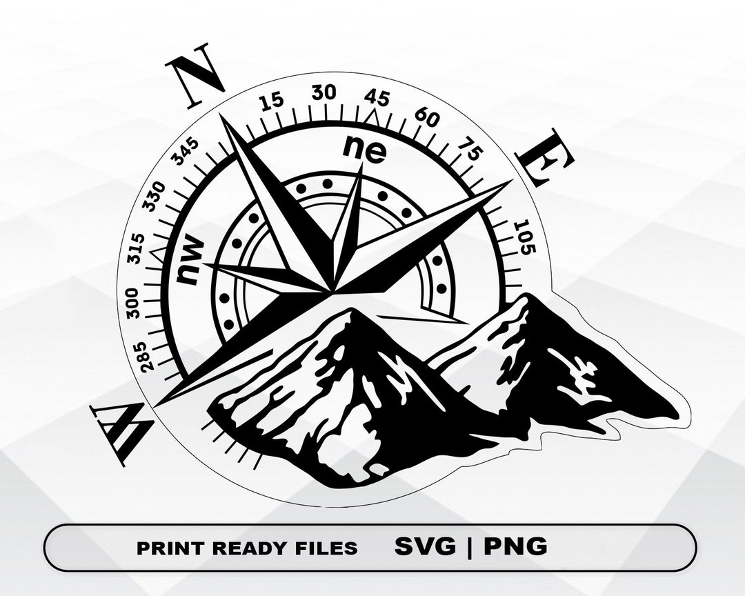 Compass SVG and PNG Files Clipart, Compass Print SVG, Digital Download ...