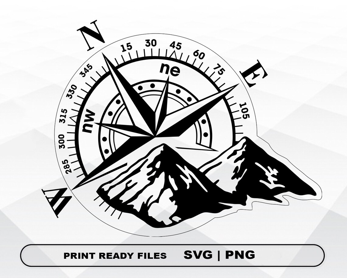 Compass SVG and PNG Files Clipart Compass Print SVG Digital - Etsy