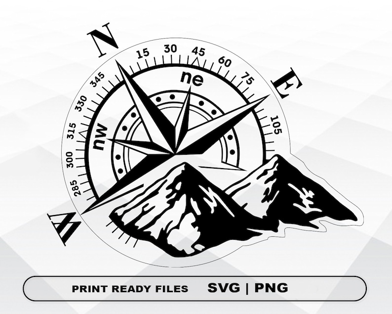 Compass SVG and PNG Files Clipart Compass Print SVG Digital - Etsy