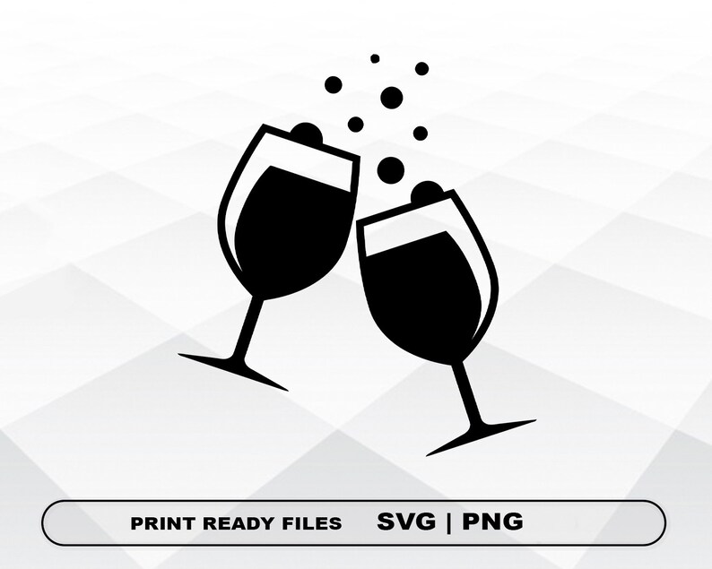 Copas de vino SVG y PNG Archivos Clipart, Wine Print SVG, Descarga ...