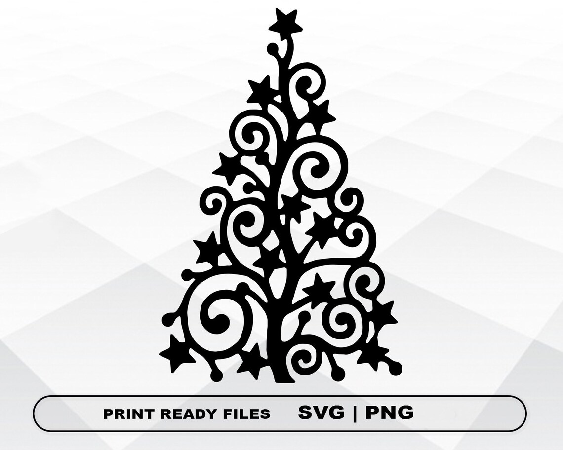 Christmas Tree SVG and PNG Files Clipart Christmas Tree Print - Etsy