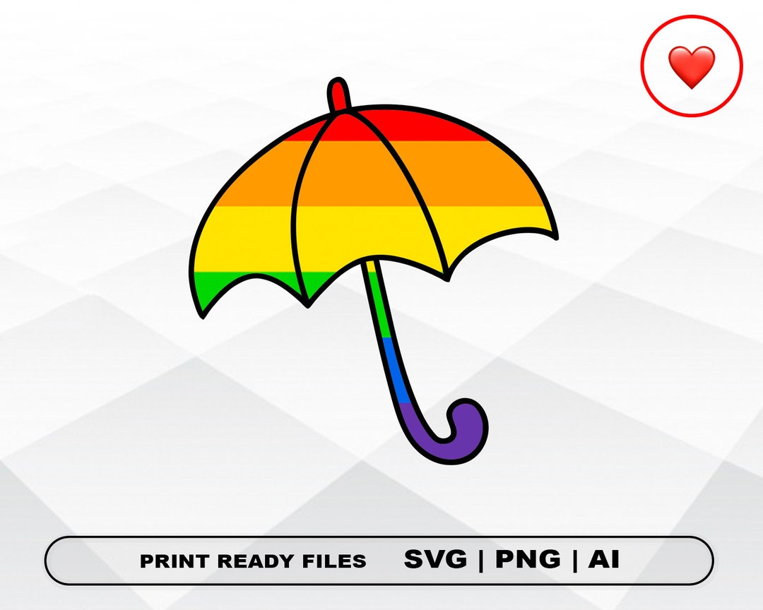 Umbrella LGBT Rainbow SVG Ai PNG, Bisexual, Transexual, Gay Lesbian ...