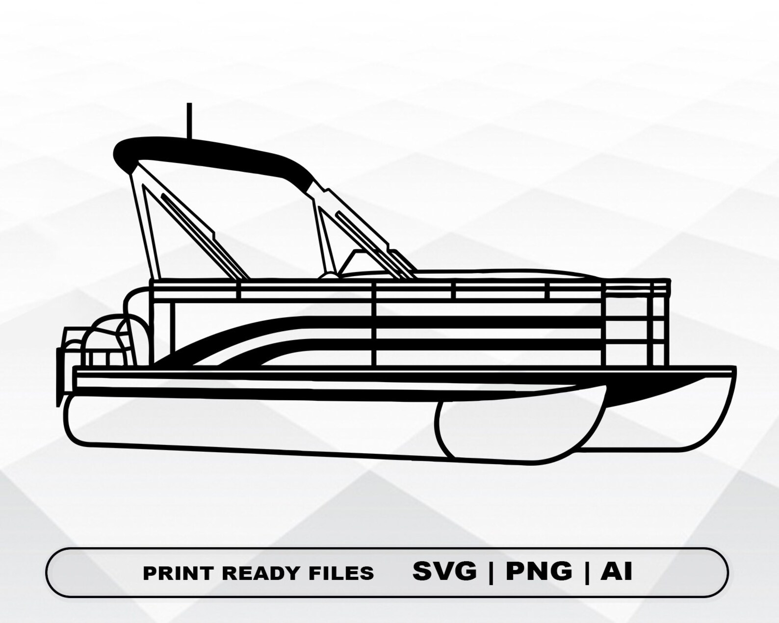Pontoon Boat Outline SVG Files Clipart Print Ai and Svg - Etsy