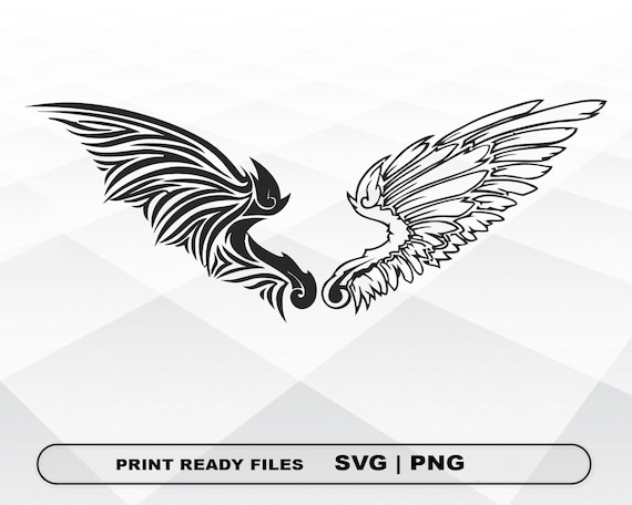 Angel Wings SVG and PNG Files Clipart Angel Wings Print SVG - Etsy