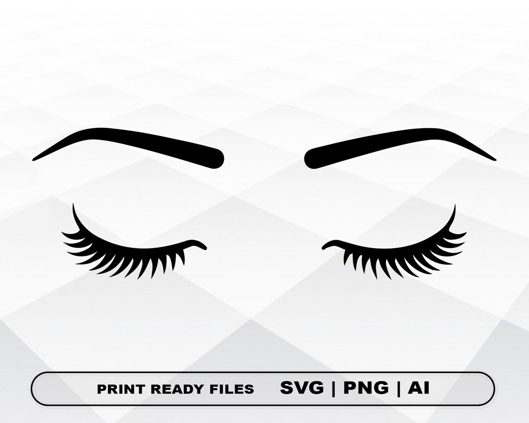 Eyelashes Svg, Files Clipart, Print Ai and Svg Digital Download Cricut ...