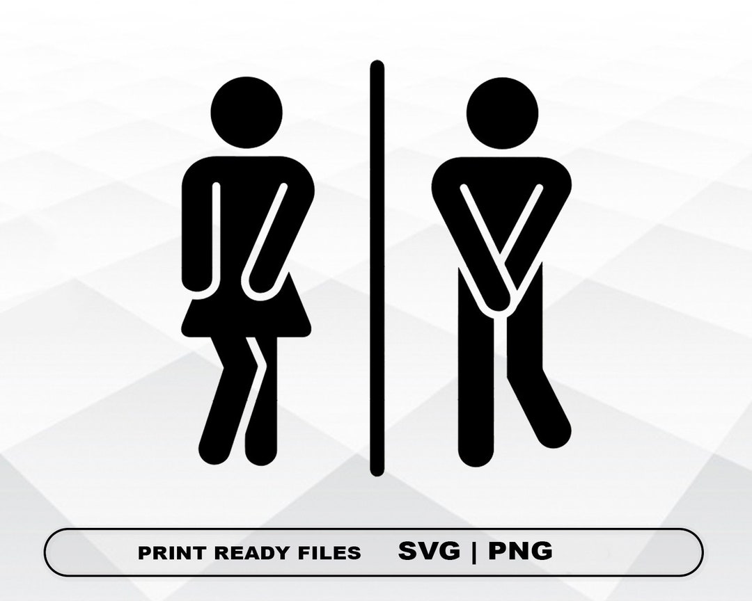 Toilet Sign SVG and PNG Files Clipart, Toilet Sign Print SVG, Digital ...