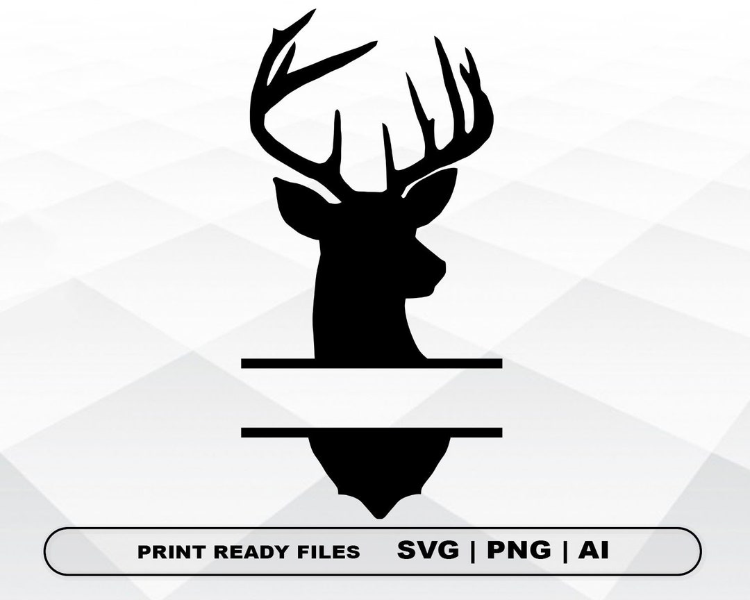 Deer Split Monogram SVG, Files Clipart, Print Ai and Svg Digital ...