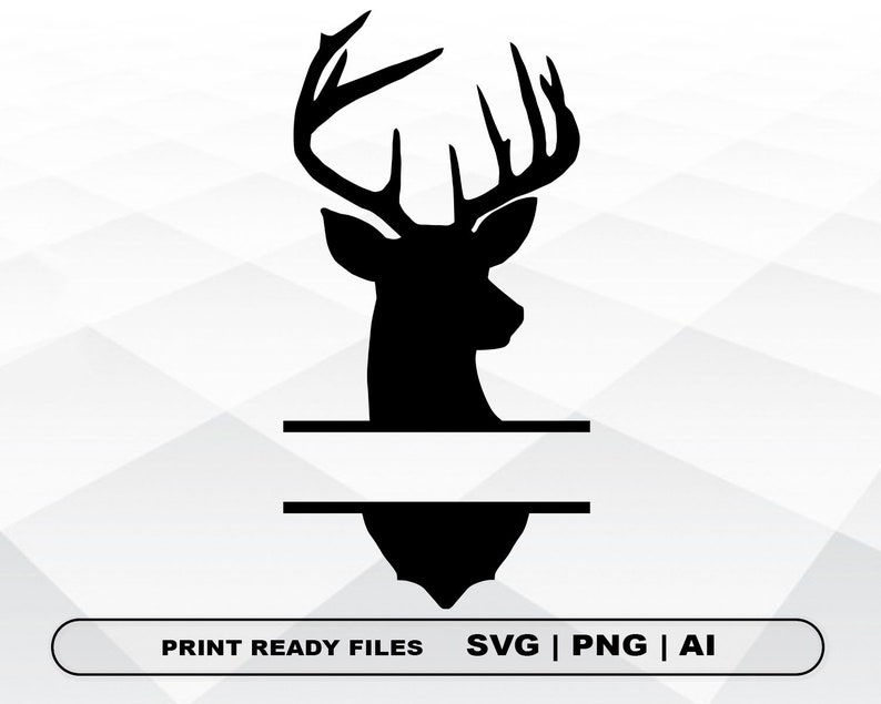 Deer Split Monogram SVG Files Clipart Print Ai and Svg - Etsy