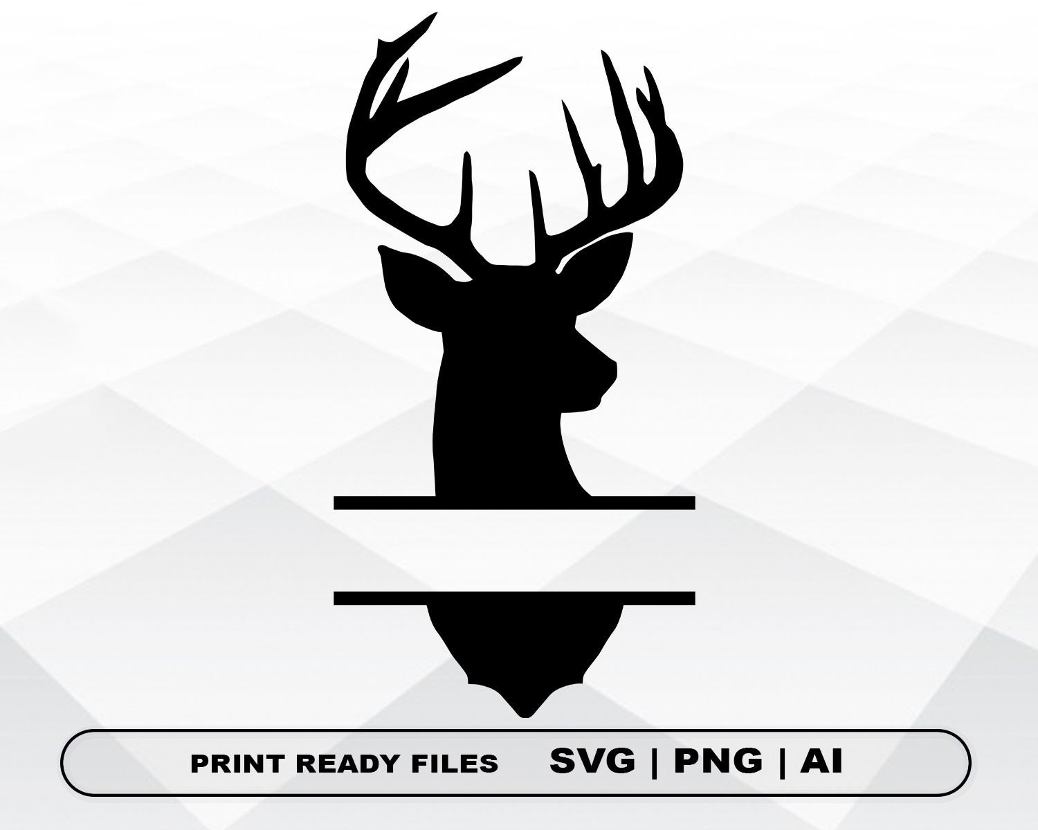 Deer Split Monogram SVG Files Clipart Print Ai and Svg | Etsy
