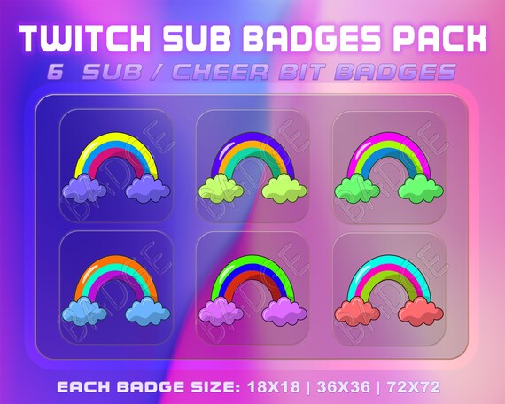 Rainbow 6 Sub/bit Twitch Badges With Instant Download. Twitch | Etsy