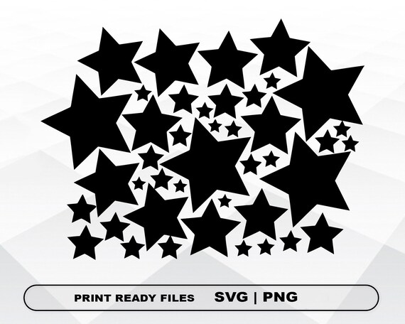 Stars SVG and PNG Files Clipart Stars Print SVG Digital - Etsy