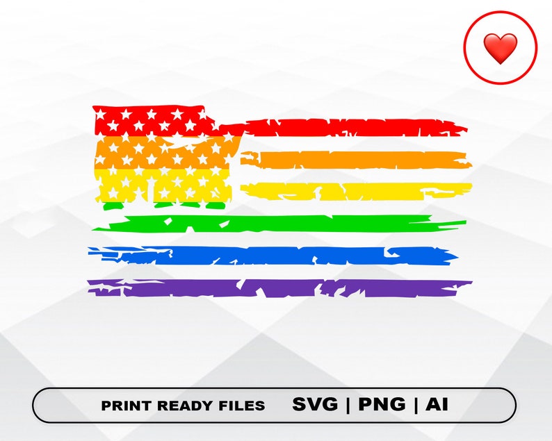 Rainbow Distressed American Flag Svg Png Jpg Rainbow Flag - Etsy